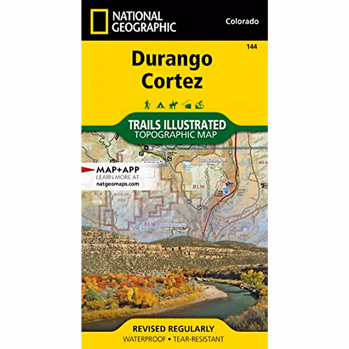 Durango, Cortez [Mesa Verde National Park] Map (National Geographic Trails Illustrated Map, 144)