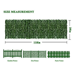 iCover Artificial Ivy Privacy Screen for Fence, 39x118in Strengthened Joint Prevent Leaves Falling Off, Faux Hedge Panels Greenery Vines, Decorative Fence for Outdoor, Garden