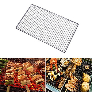 Carbon Baking Net, BBQ Grill Net Baking mesh mats Barbecue Grill net Stainless Steel Cross Wire 3045cm for Ourdoor Picnic, BBQ