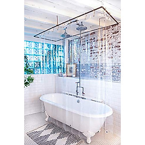 Kent & West - USA Made PEVA Shower Curtain Liner | PVC Free | Clear & Durable | Metal Grommets | 9 Gauge | Bottom Magnets | 72" W x 84" H (Extra Long)