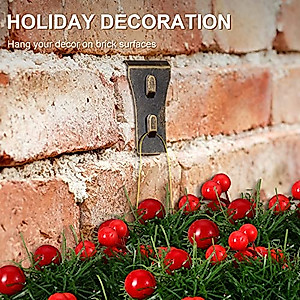 LEIFIDE 50 Pcs Brick Wall Hook Clips for Hanging Outdoors Brick Hanger Wall Clips Steel Wreaths Pictures Hanger Fits Brick 2-1/8 to 2-1/3 for Hanging Lights No Drill and Nails Needed