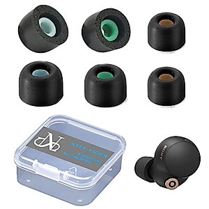 Memory Foam Eartips Compatible with Sony WF-1000XM4 / 1000XM5 / 1000XM3 / WF-C500 WF-SP900 WF-XB700 Ear Tips Fit in The Charging Case