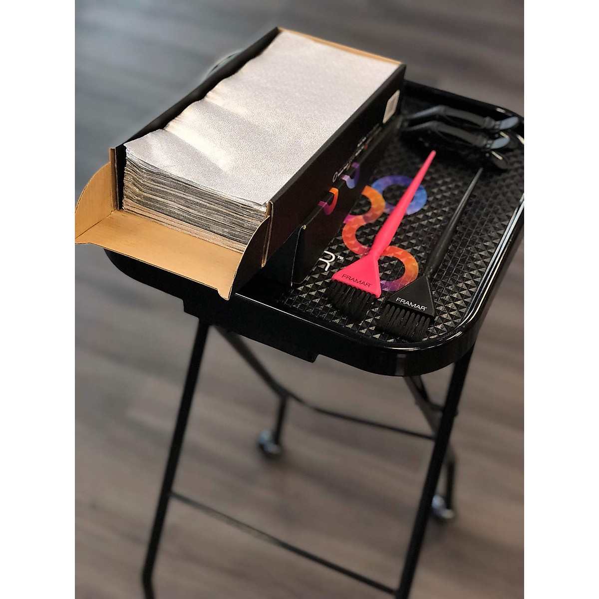 Framar 5x12 Star Struck Silver Embossed Pre Cut Aluminum Foil Sheets, Hair Foils For Highlighting - 500 Foil Sheets