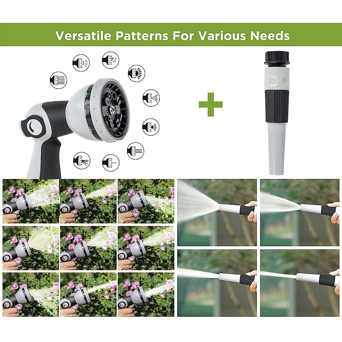 Tuyeho Retractable Garden Hose Reel 90 FT, Wall Mount Heavy Duty Water Hose Reels with Automatic Slow Rewind System, Outdoor Hoses Reel with 2 Hose Nozzles for Garden Watering, Car Wash, Pet Shower