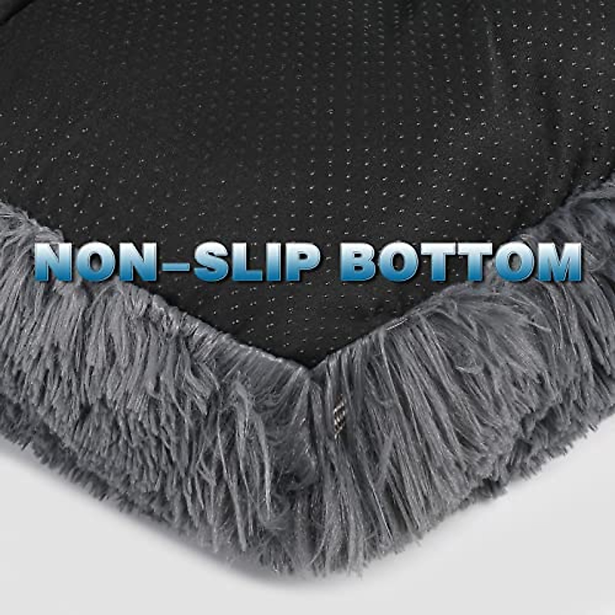 Dog Bed, Plush Soft Pet Mat Pad & Furniture，Washable Anti-Slip Dog Crate Bed for Large Medium Small Dogs and Cats (36"x23.5", Grey)