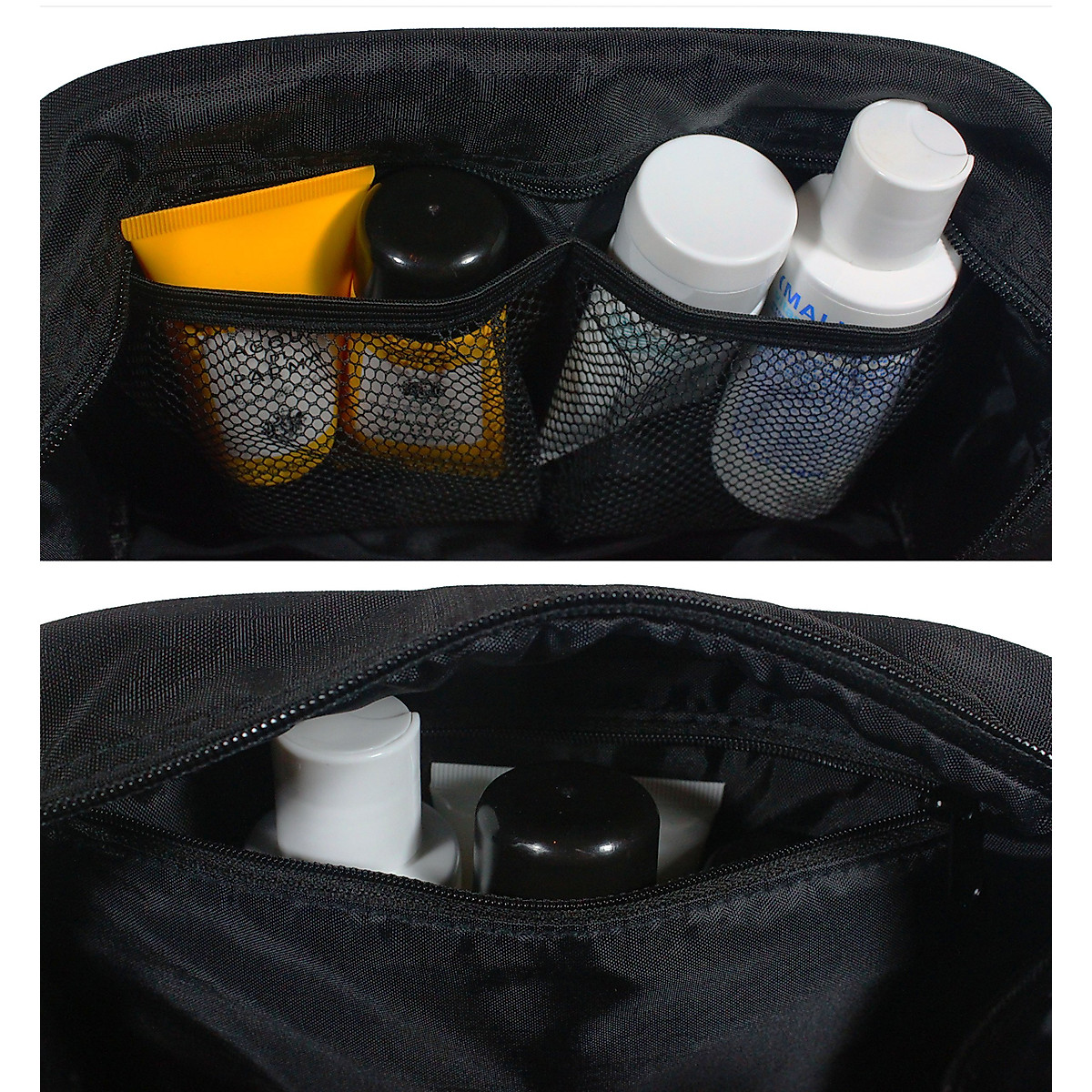 Slate Travel Waterproof Nylon Dopp Kit - Shaving Toiletry Bag Organizer (Black)