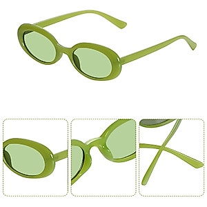 obmwang 6 Pieces Retro Oval Sunglasses for Women Vintage Trendy Narrow Sunglasses 90s Sunglasses Polarized UV400 Protection