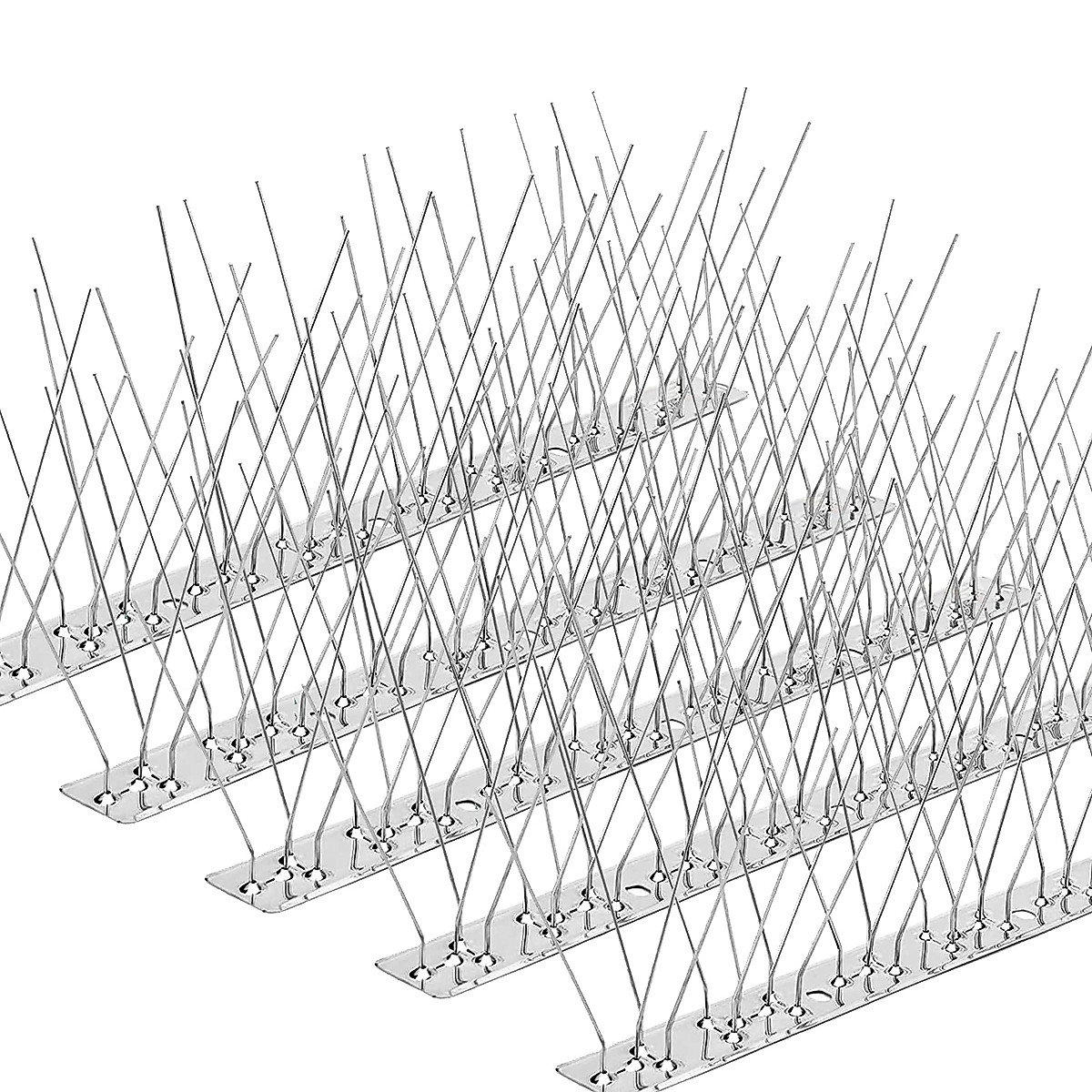 ZHENT Anti Bird Spikes for Pigeons and Small Birds,Full 304 Stainless Steel Bird Arrow Kit,21.6Ft Bird Deterrent Spikes Repellent Fence Spikes(20 Pack Uninstalled)