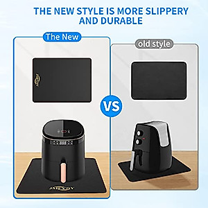 Kitchen Countertop Slide Mat, Leather Coffee Sliding Mats for Kitchen Appliance, Heat Resistant Slide Mat Kitchen Slider Tray Pads for Air Fryer, Stand Mixer,Toaster,Coffee Maker (Big black)