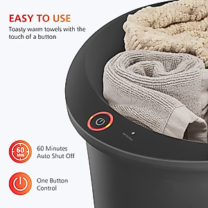 COMFIER Large Towel Warmer, Gifts for Her,Him, Towel Warmers for Bathroom,Hot Towel Warmer Bucket,Heat Towels in 10 Minutes, Blanket Warmers for Home,Auto Shut Off,Bathrobes,Baby Blanket(Black)