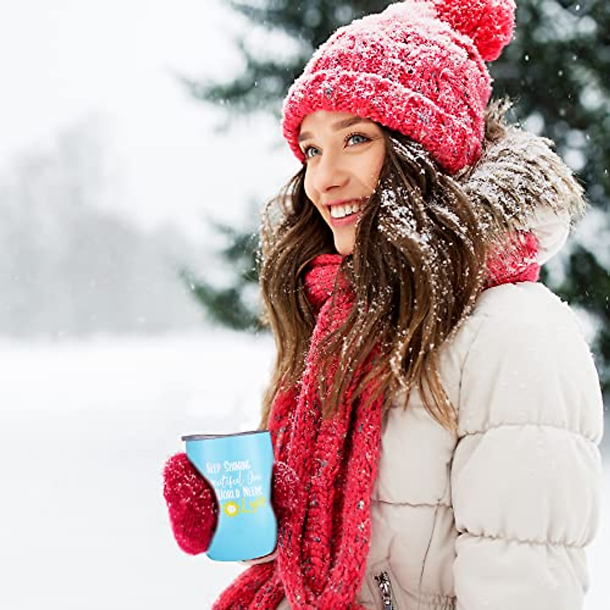 AYANA DREAMS KEEP SHINING Positivity Wine Coffee Tumbler - Spiritual Gifts for Women - Inspirational Cups for Relaxing, Calming. Soothing, Prosperity & Abundance. 12 Oz (MINT/TEAL)