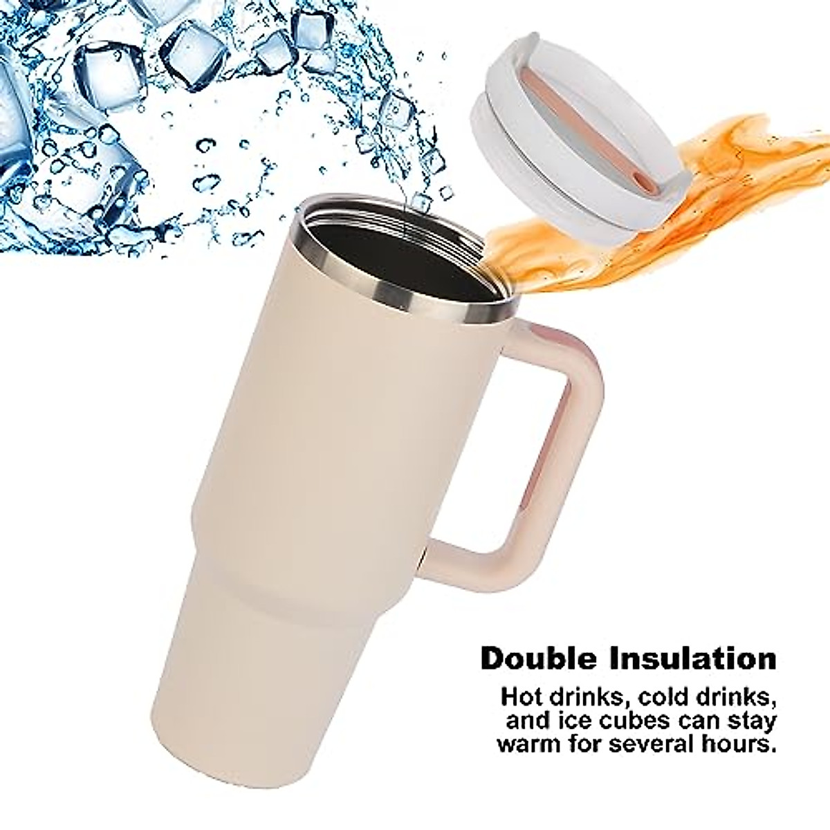 YTTL 40 oz Tumbler with Handle and Straw,1200ml Insulated Cup Reusable Stainless steel,Thermal insulation,leak proof Tumbler,Dishwasher Safe (Viridis)