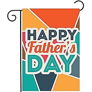 ShineSnow Happy Fathers Day Love Best Great Dad Garden Yard Flag 12"x 18" Double Sided Polyester Welcome House Flag Banners for Patio Lawn Outdoor Home Decor