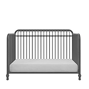 Little Seeds Raven 3-in-1 Convertible Metal Crib, JMPA Certified, Gray