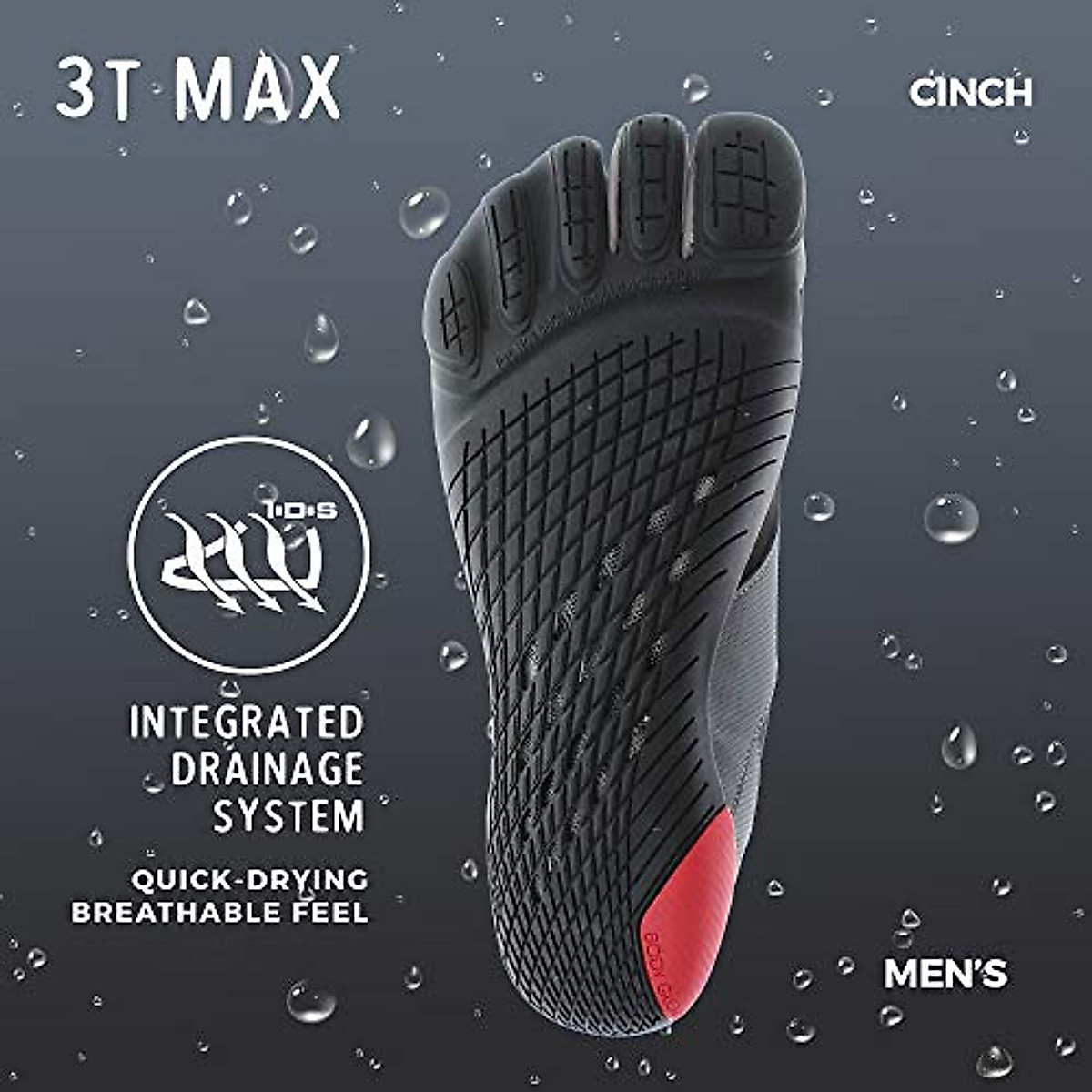 Body Glove Mens Water Shoes | 3T Cinch Mens Barefoot Water Shoes - Quick-Dry Durable Mens Beach Shoes Swim Shoes Aqua Shoes Slip-On