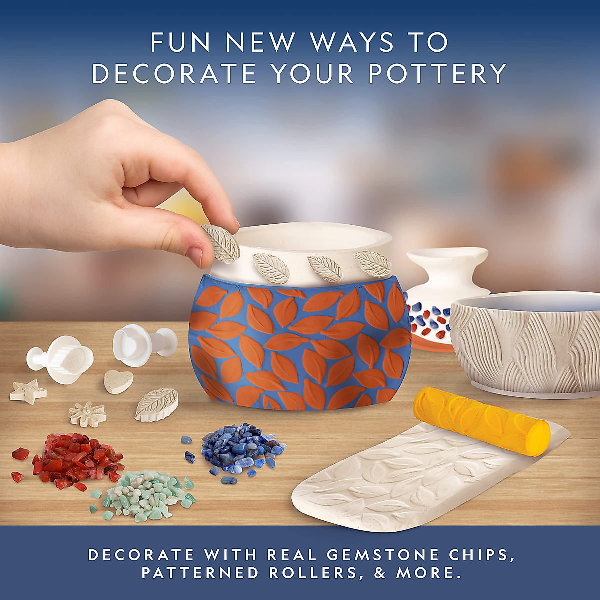 National Geographic Pottery Wheel Refill Kit - Air Dry Clay, Tools & Accessories for Kids