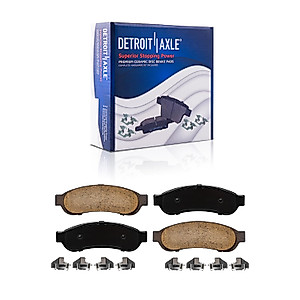 Detroit Axle - Brake Pads for DRW 2005-2012 Ford F-250 F-350 Super Duty Ceramic Brake Pads 2006 2007 2008 2009 2010 2011 Replacement Brakes Front & Rear