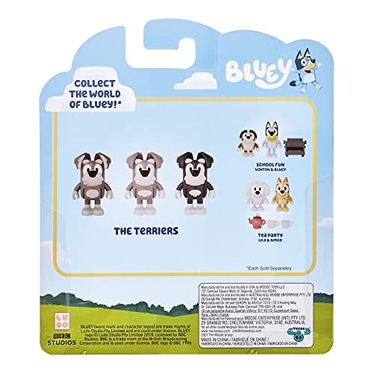 Bluey Figure School Friends Theme Pack: The Terriers, 2.5 inch Figures with Accessories