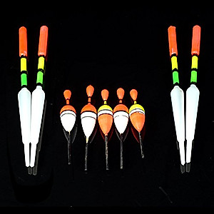 15PCs Fishing Floats Bobbers Slip Drift Tube Slide Slip Oval Sticks with Rubbers Assorted Sizes, Fishing Gears for Bass Trout Salmon Attractants Frogs, Fishing Accessories, Gifts for Men Fisherman