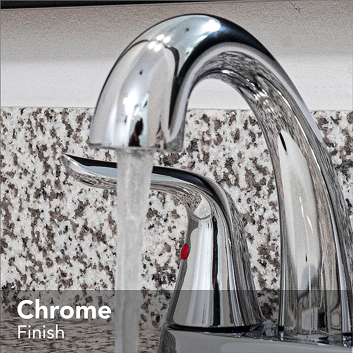 EZ-FLO Bathroom Faucet, High-Arc Lavatory Sink Faucet with 2 Handles, Chrome, 10589