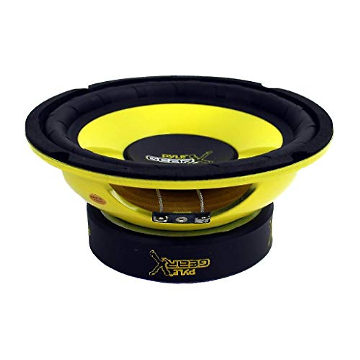 Pyle PLG64 6.5" 1200W Car Audio Mid Bass/Midrange Subwoofer Speaker Set, 2 Pair with Yellow CD P.P. Cone, 4 Ohm Impedance, and Edge Suspension