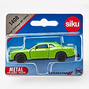 Siku 1408, Dodge Challenger SRT Hellcat, Metal/Plastic, Green, Opening Doors, Toy car for Children
