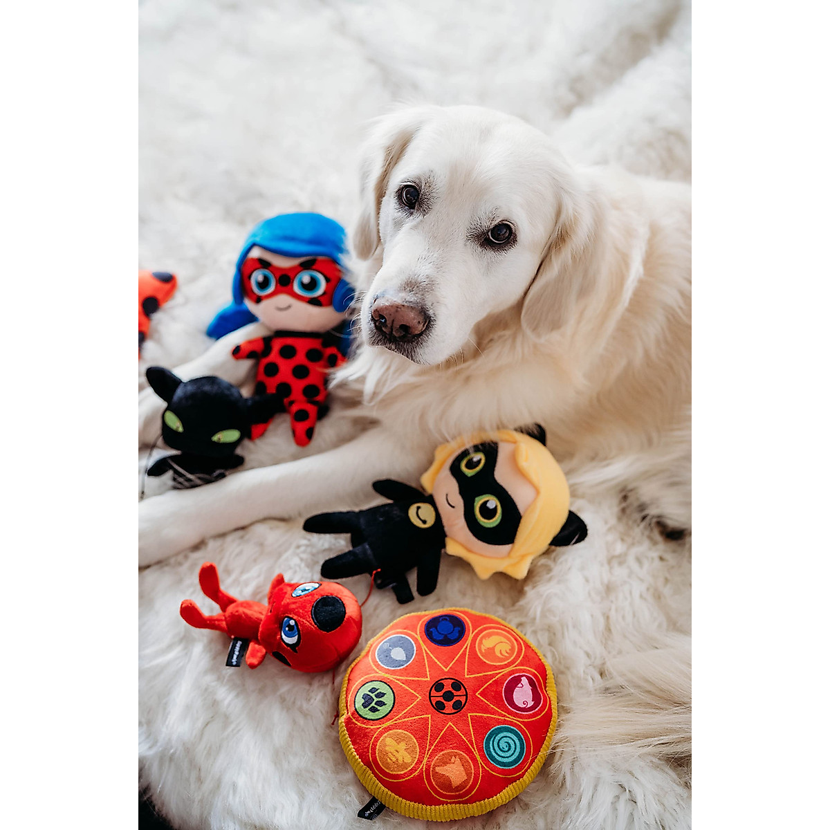 ZippyPaws Miraculous Kwamis Plush Toy Duo for Dogs, Stuffed Chew Toy with Squeaker, 2-Pack