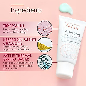 Avene Antirougeurs CALM Soothing Repair Mask, Soothes Redness Prone Skin, Tinted Green, Hypoallergenic, 1.6 Fl Oz (Pack of 1)