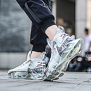 GJUYC Sneakers Shoes for Men Running Shoe Mens Trail Air Fashion Sport Man Athletic Men's Basketball Walking Casual Hiking Male White Size 10 Runner Breathable