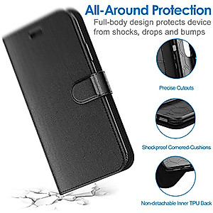 JETech Wallet Case for iPhone 11 6.1-Inch, Shockproof PU Leather Magnetic Flip Cover with Card Holder and Stand Feature (Black)