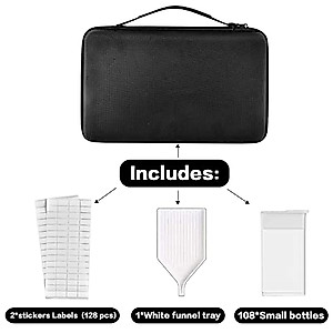 Diamond Painting Storage Containers, Bead Organizer Case with 108 Gird Tools Box, Sticker & Funnel Plate. Paint Art Accessories Holder for DIY 5D Embroidery Craft, Nail Diamonds and Jewelry (Box Only)