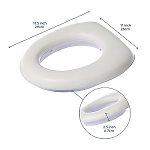 Dreambaby Soft Touch Potty Seat - Comfortable Padded Seat - With High Base Underneath for Secure Positioning - Fit Most Standard Toilets - White - Model L604