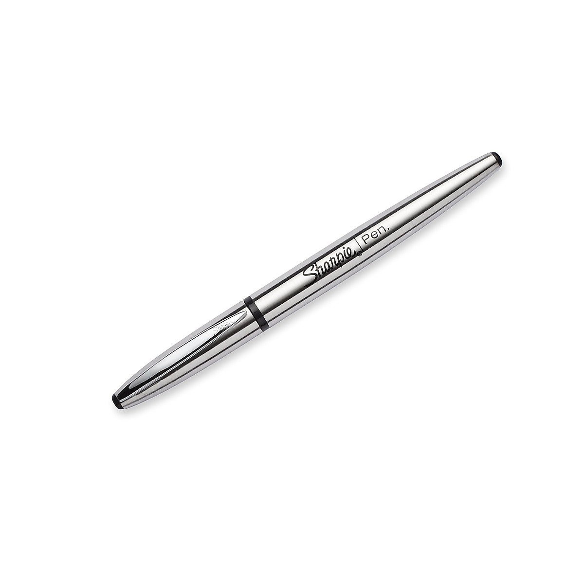 SHARPIE Stainless Steel Grip Pen, Fine Point (0.8mm), Black, 1 Count