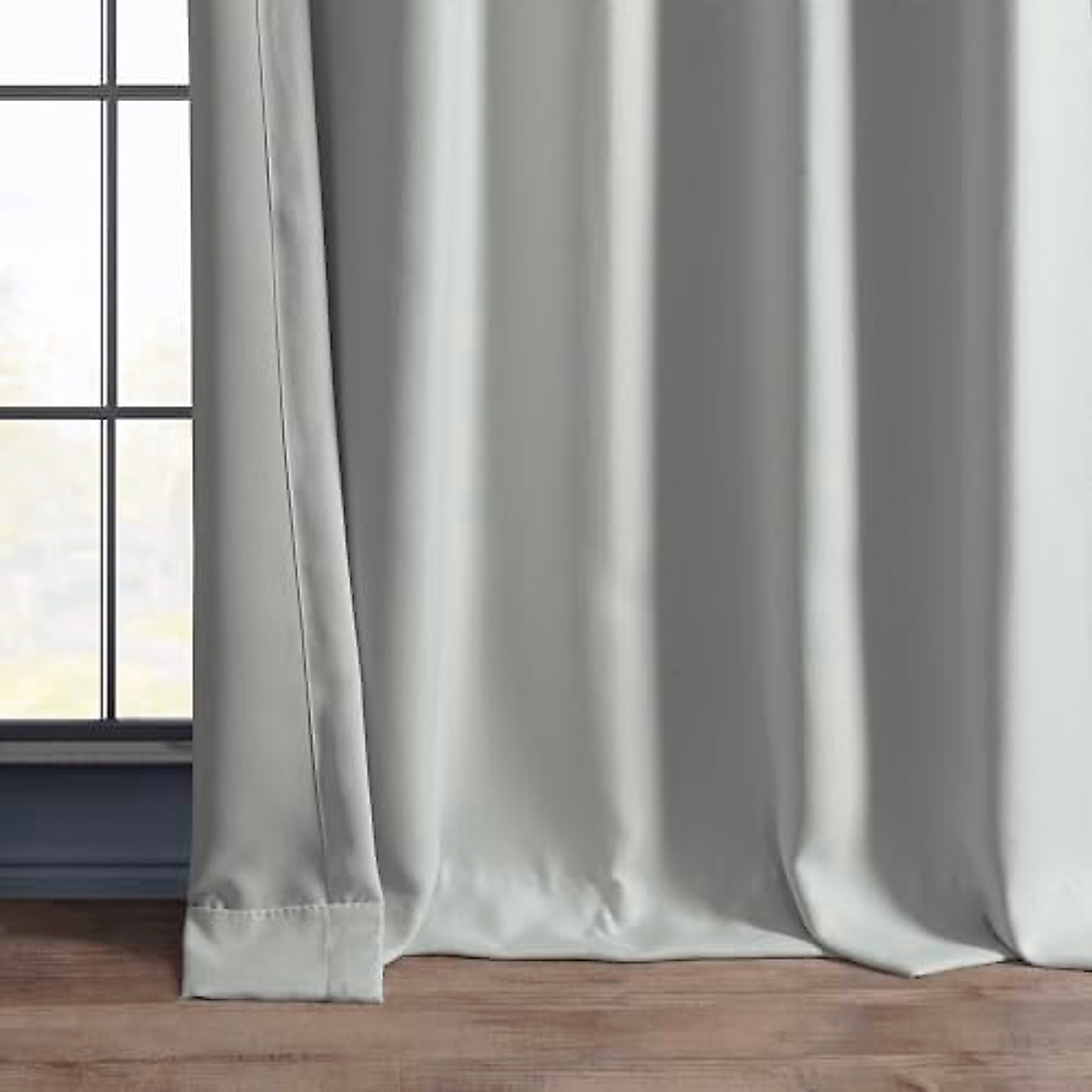 HPD Half Price Drapes Faux Linen Room Darkening Curtains - 108 Inches Long Luxury Linen Curtains for Bedroom & Living Room (1 Panel), 50W X 108L, Oyster