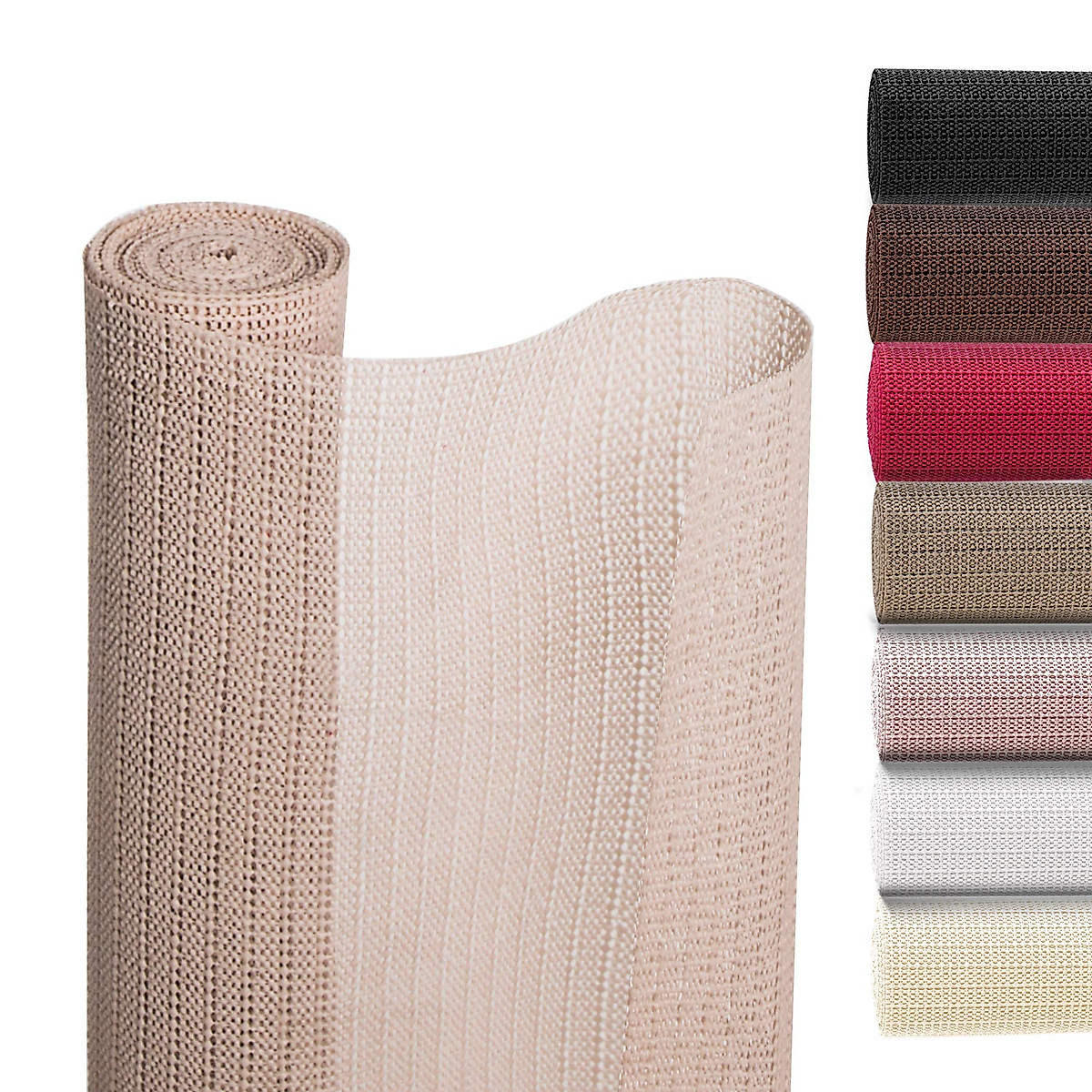 Smart Design Original Grip Shelf Liner - 12 Inch x 45 Feet (Set of 9 Rolls Total) - Non Adhesive, Strong Grip Bottom, Easy Clean Kitchen Drawer, Cabinet, Cupboard Dresser Cover, Non Slip - Taupe