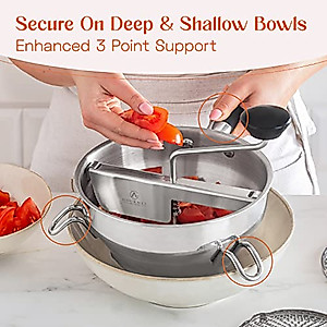 Food Mill Stainless Steel With 3 Discs - Best Rotary Food Mills For Tomato Sauce, Potatoes, Baby Food or Canning - Soft Silicone Handle and Dishwasher Safe - Includes 21 Digital Recipes with Videos