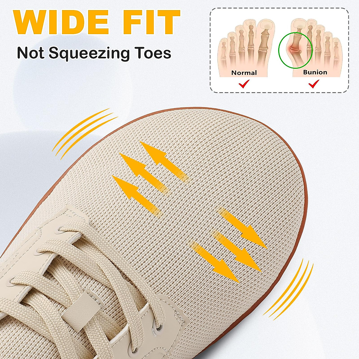 LeIsfIt Mens Dress Shoes Wide Toe Walking Shoes Minimalist Barefoot Shoes Casual Sneakers Breathable Zero Drop Shoes Beige