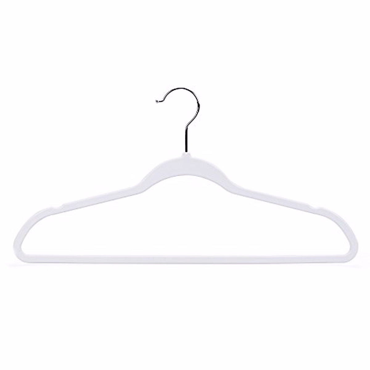 Quality Hangers 50 Pack Non-Velvet Plastic Hangers for Clothes - Heavy Duty Coat Hanger Set - Space-Saving Closet Hangers with Chrome Swivel Hook, Functional Non-Flocked Hangers - White