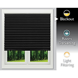 Redi Shade No Tools Original Blackout Pleated Paper Shade Black, 36 in x 72 in, 6 Pack