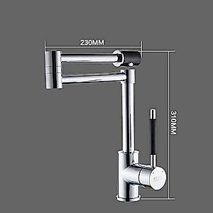 KNKQZXVDF -Taps,Faucets,Hot Cold Mixer Tap The Copper Gold European Rotary Tank Washing Dishes in a Bathtub Faucet Foldable Kitchen Sink Hot and Cold Water Faucet