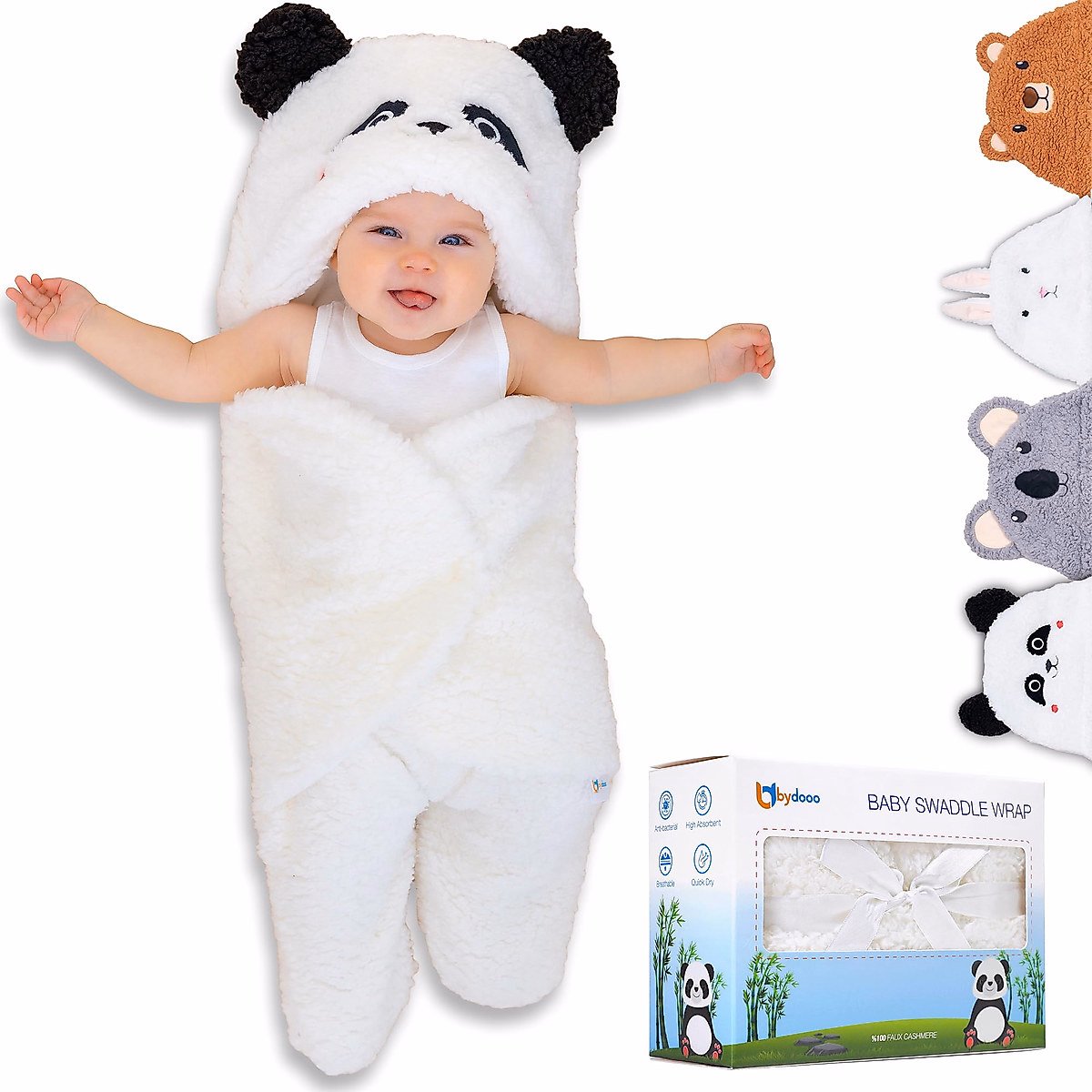Newborn Panda Baby Swaddle Blanket 0-6 Months Cute Ultra Soft Plush Essentials Must Have Infants Girls Boys Baby Accessories Gender Neutral Stuff, Receiving Swaddling Wrap Nursery Clothe Shower Gift