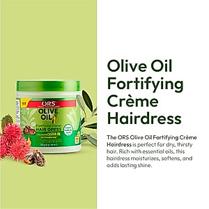ORS Olive Oil Fortifying Cream Hair Dress Infused with Castor Oil for Strengthening 6 Ounces