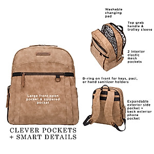 Petunia Pickle Bottom 2-in-1 Provisions Breast Pump & Diaper Bag Backpack | Designed for Busy Parents | Spacious Main Compartment for Carrying Essentials | Brioche