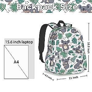 PARN Cute Koala Backpack For Women Men, 16.9 Inch Cute Koala Laptop Backpack College Bag Cute Travel Backpack