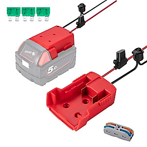 Power Wheels Adapter for Milwaukee M18 Battery 18v Dock Power Connector 12 Gauge Robotics