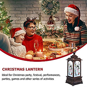 Veemoon Christmas Lanterns Light Lighted Christmas, Fall Snow Globe Lantern, Thanksgiving Candle Light Lamp Snow Globe for Fall Harvest Day Home Fall Decor Gift Xmas Wind Light