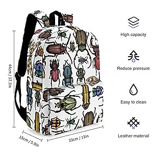 Backpack Bright Insects School Bookbag for Boys Girls Computer Backpacks Book Bag Travel Hiking Camping Daypack