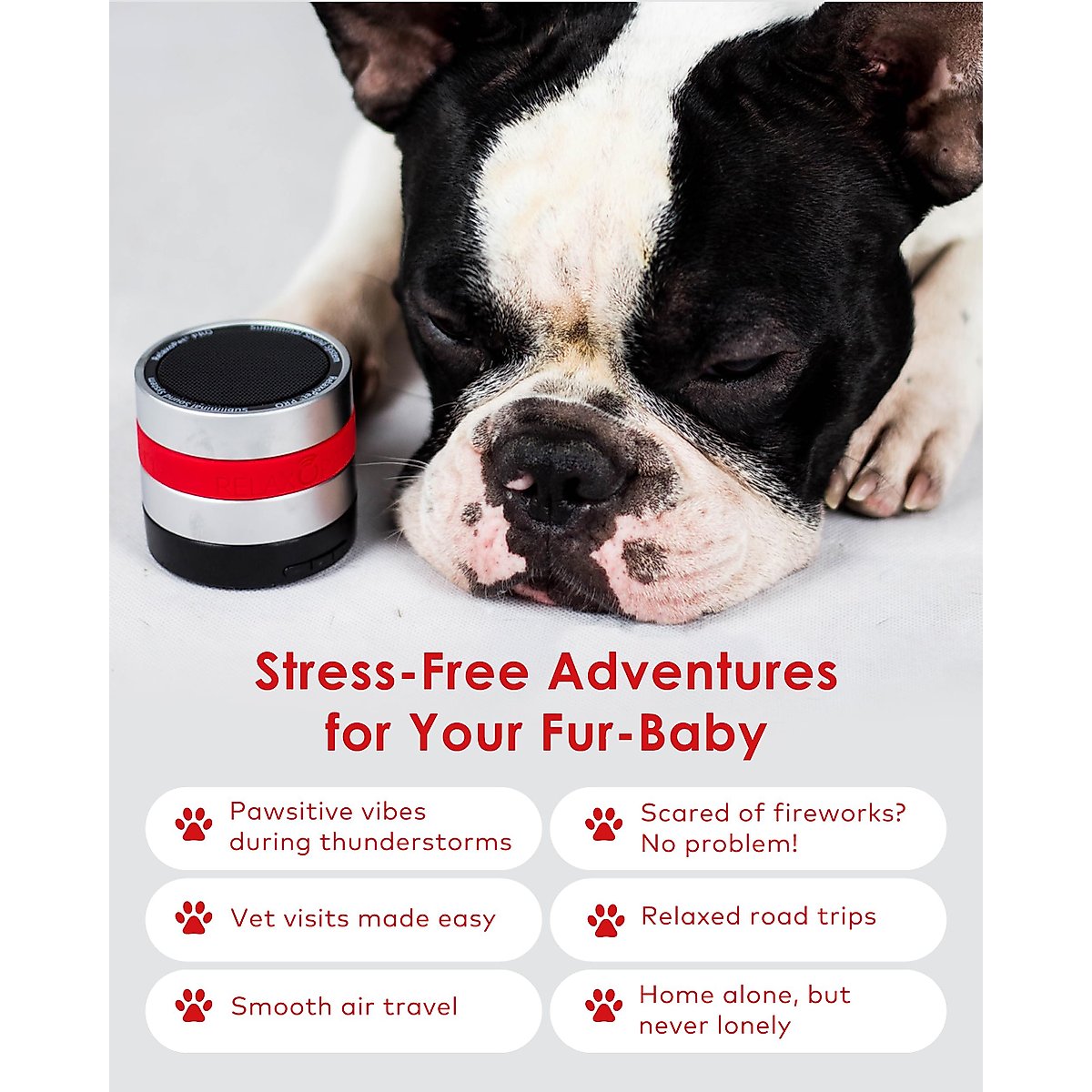 RelaxoPet Pro Dog Relaxation System - Calming for Dogs Relaxation Device with Noise Motion, LED Indicator, Pro Timer - Portable Sound Machine for Dogs for Thunderstorms, Fireworks, & Travelling