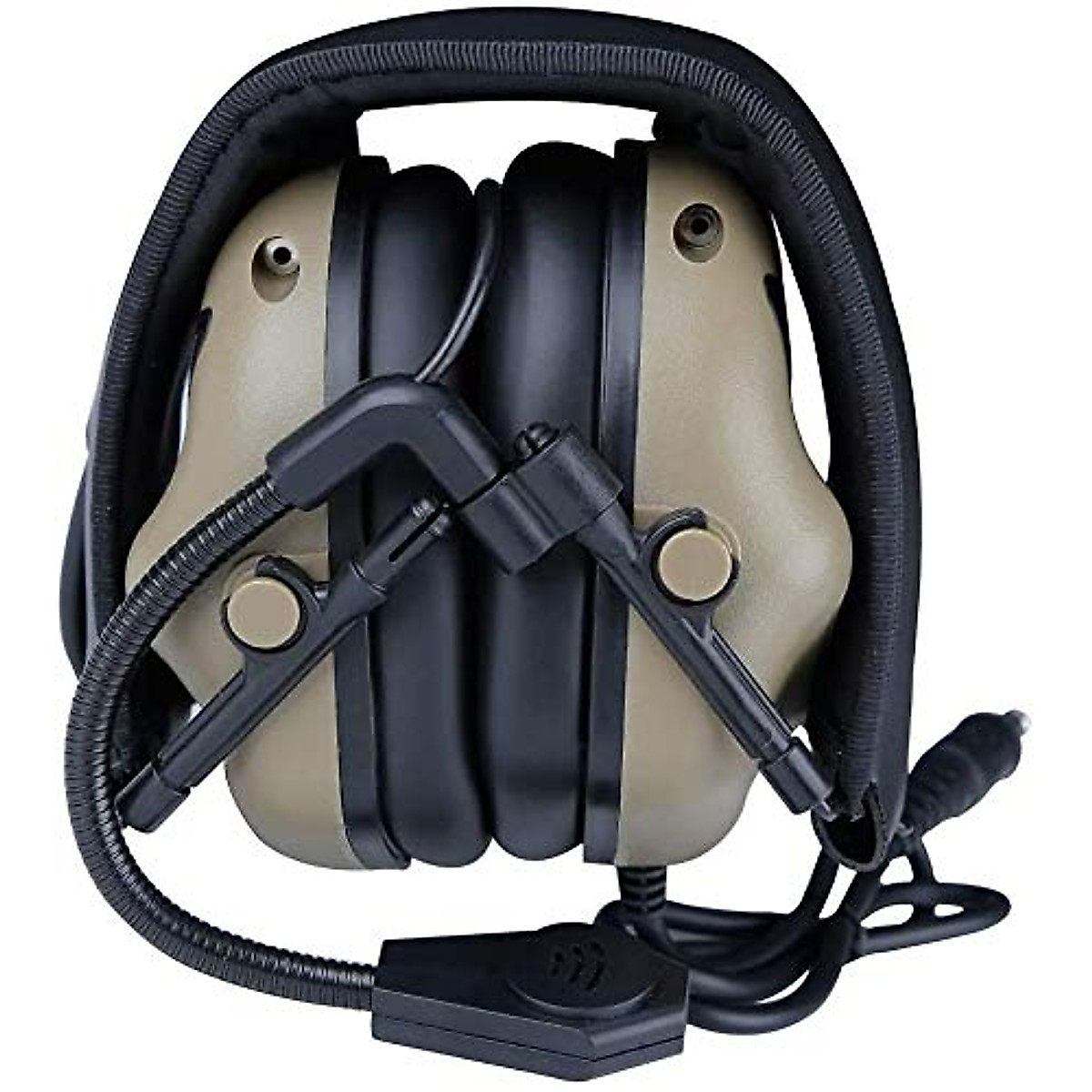 ATAIRSOFT Tactical Headset Wargame Hunting Headphone Without Noise Cancellation Function (Tan)