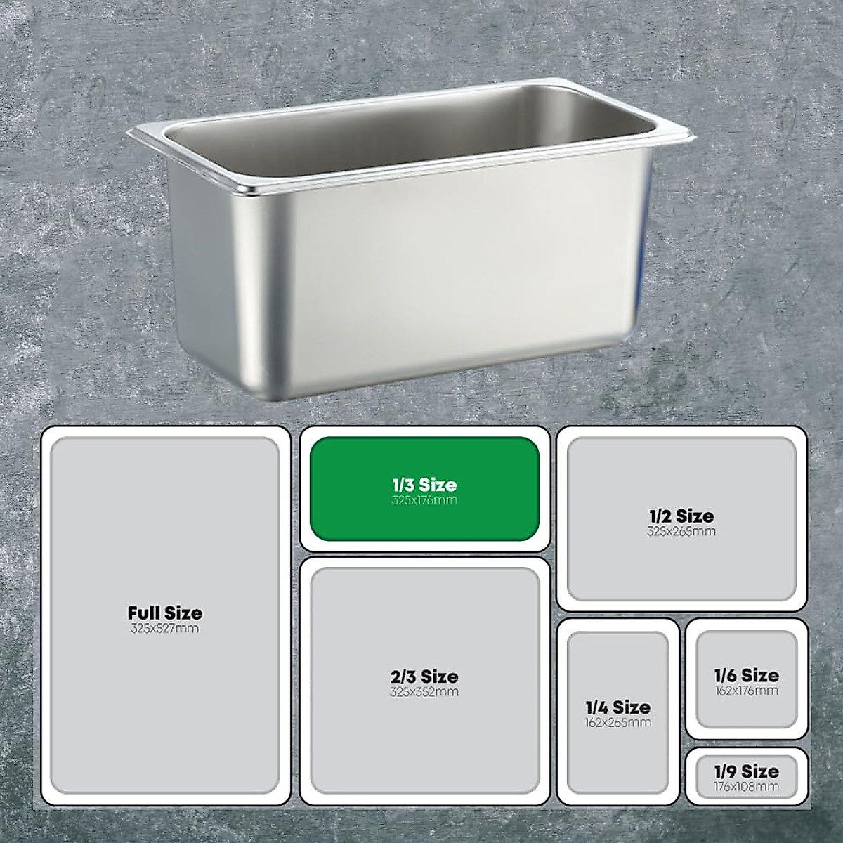 6 Pcs 1/3 Size Stainless Steel Steam Pan, 6 Inch Deep, Steam Table Pan, Hotel Pans 1/3 Restaurant Buffet Trays for Catering (1/3), Silver